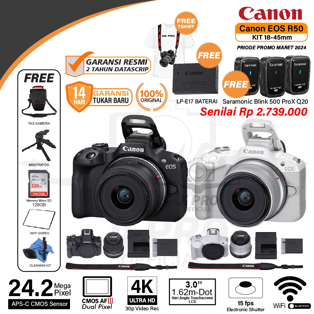 Jual Canon EOS R50 Body Only Mirrorless Camera EOS R 50 Garansi ...