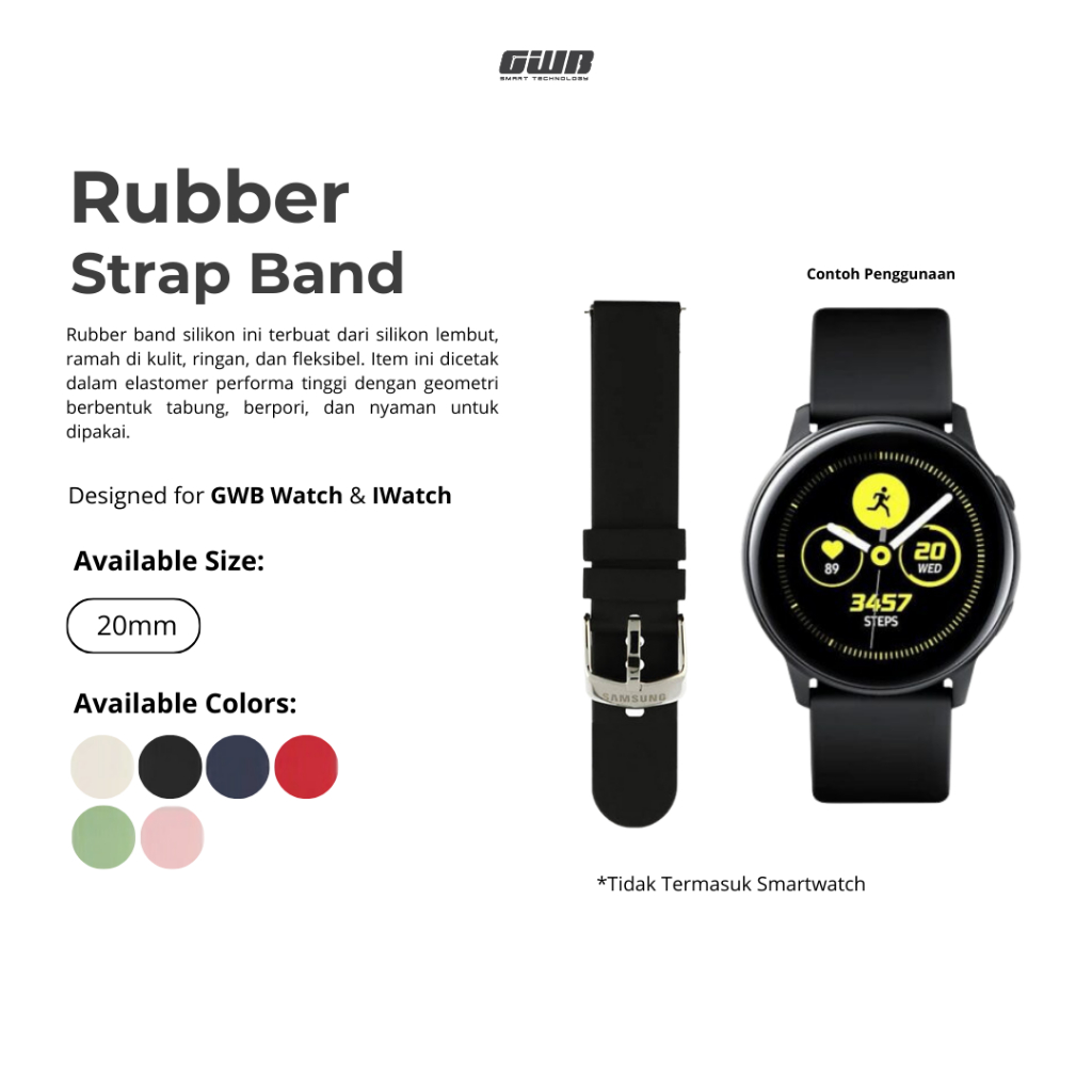 Jual Rubber Strap Band 20mm | Shopee Indonesia