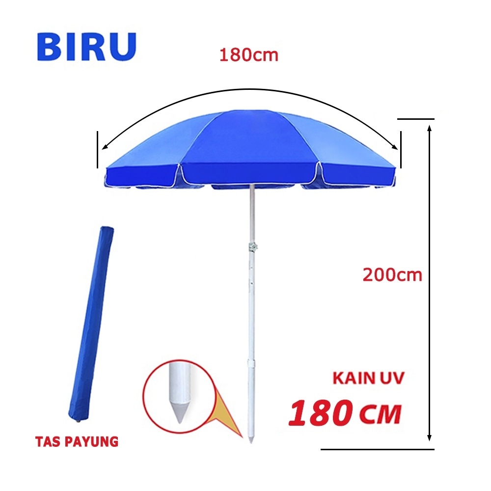 Jual Payung 200 CM Payung Tenda / UV Anti Angin Tenda Taman Pantai Cafe Payung Taman | Shopee ...