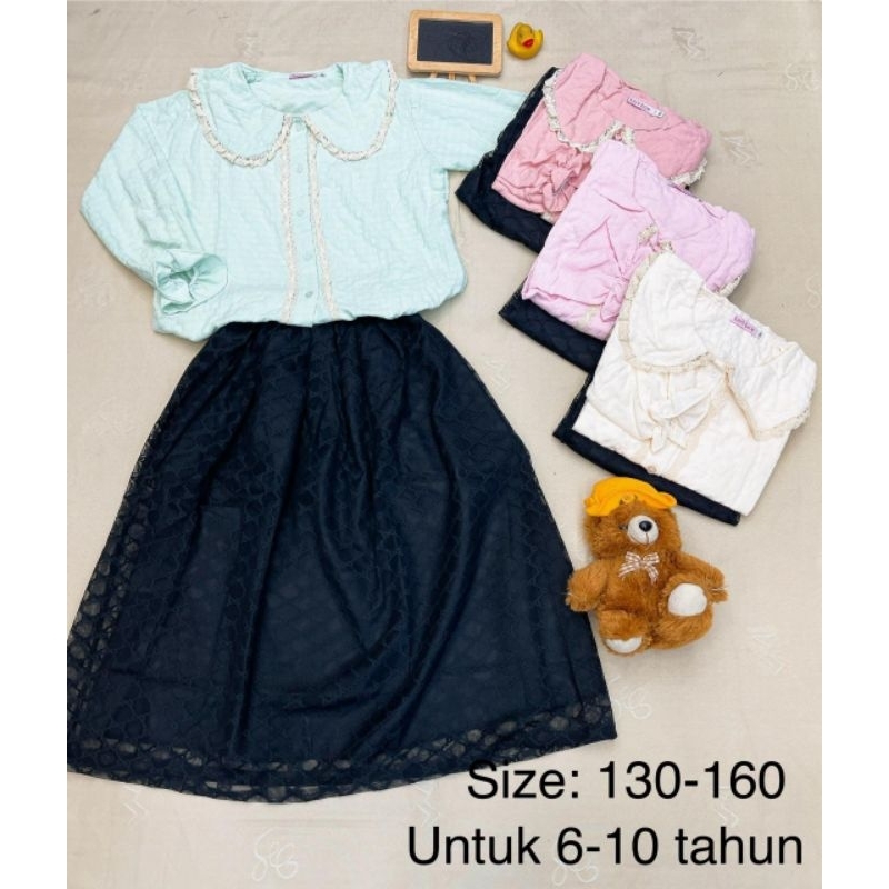 Jual 6 - 10 TAHUN SETELAN KEMEJA RENDA ROK BRUKAT FULL FURING | Shopee ...