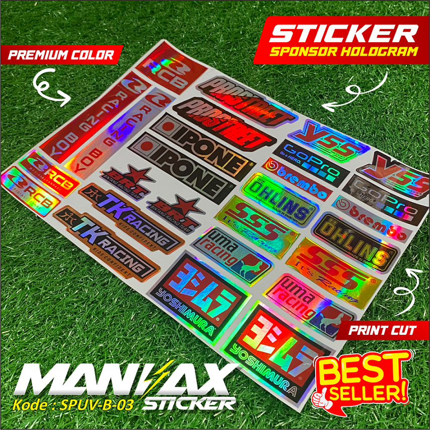 Jual STICKER PACK SPONSOR RACING RCB SSS VARIASI RACERTEES HOLOGRAM ...