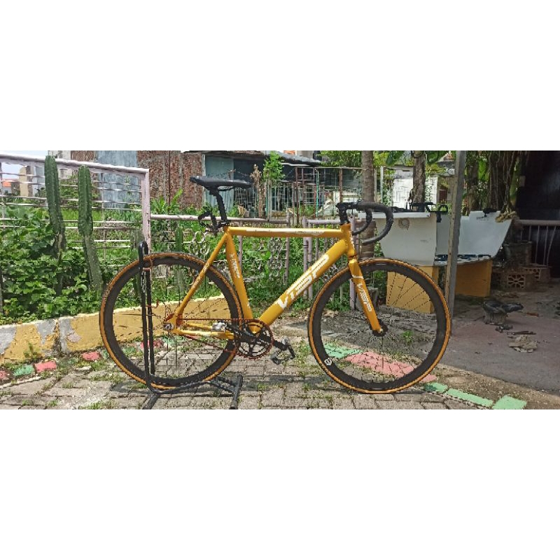 Jual fixie visp original gold size 55 sepeda lipat trifold gen 1 yellow ...