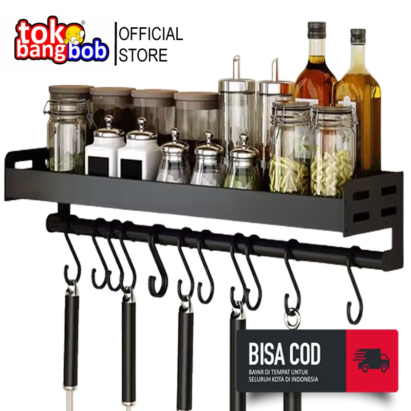 Jual Rak Dapur Dinding Kitchen Rack Bumbu Gantung Aluminium Anti Karat ...