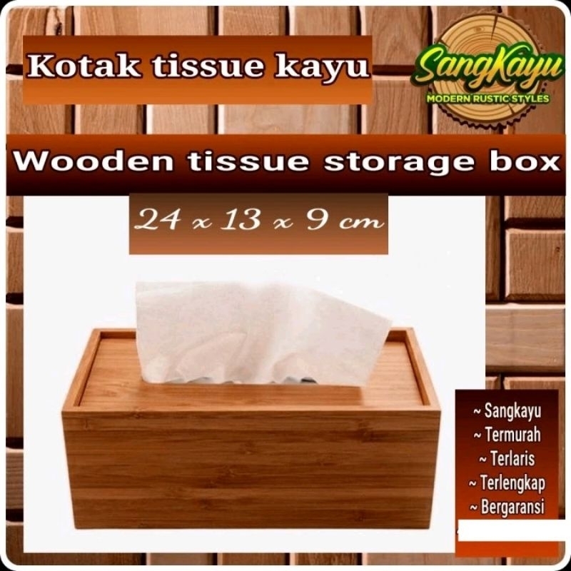Jual Tempat tissue kotak kayu asli full kayu tissue storage box wood ...