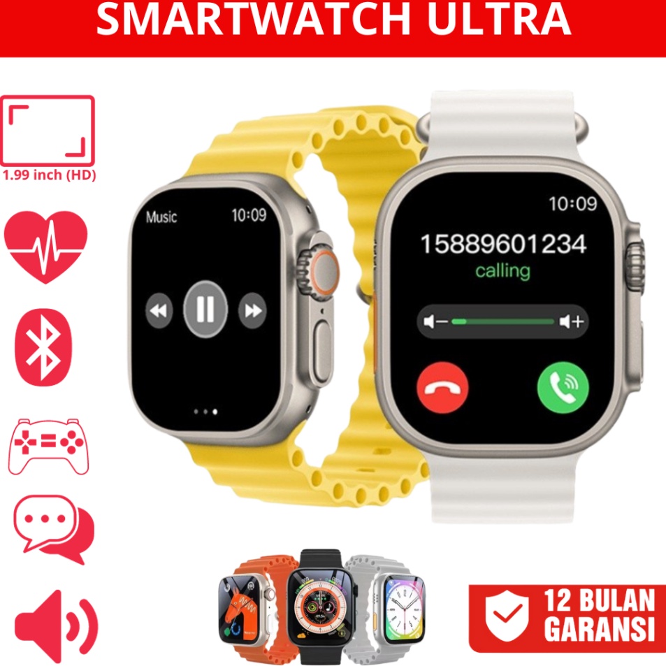 Jual OKLY Smart Watch T8 Ultra Bluetooth Smartwatch 199 inch HD Screen ...