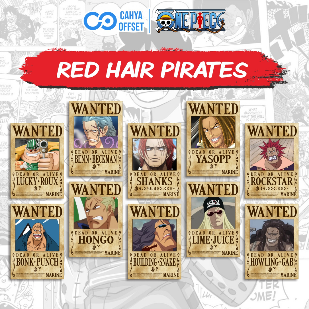 Jual 8.8 Cahya Offset - Poster Bounty One Piece Wanted 1 Set (11 Pcs ...