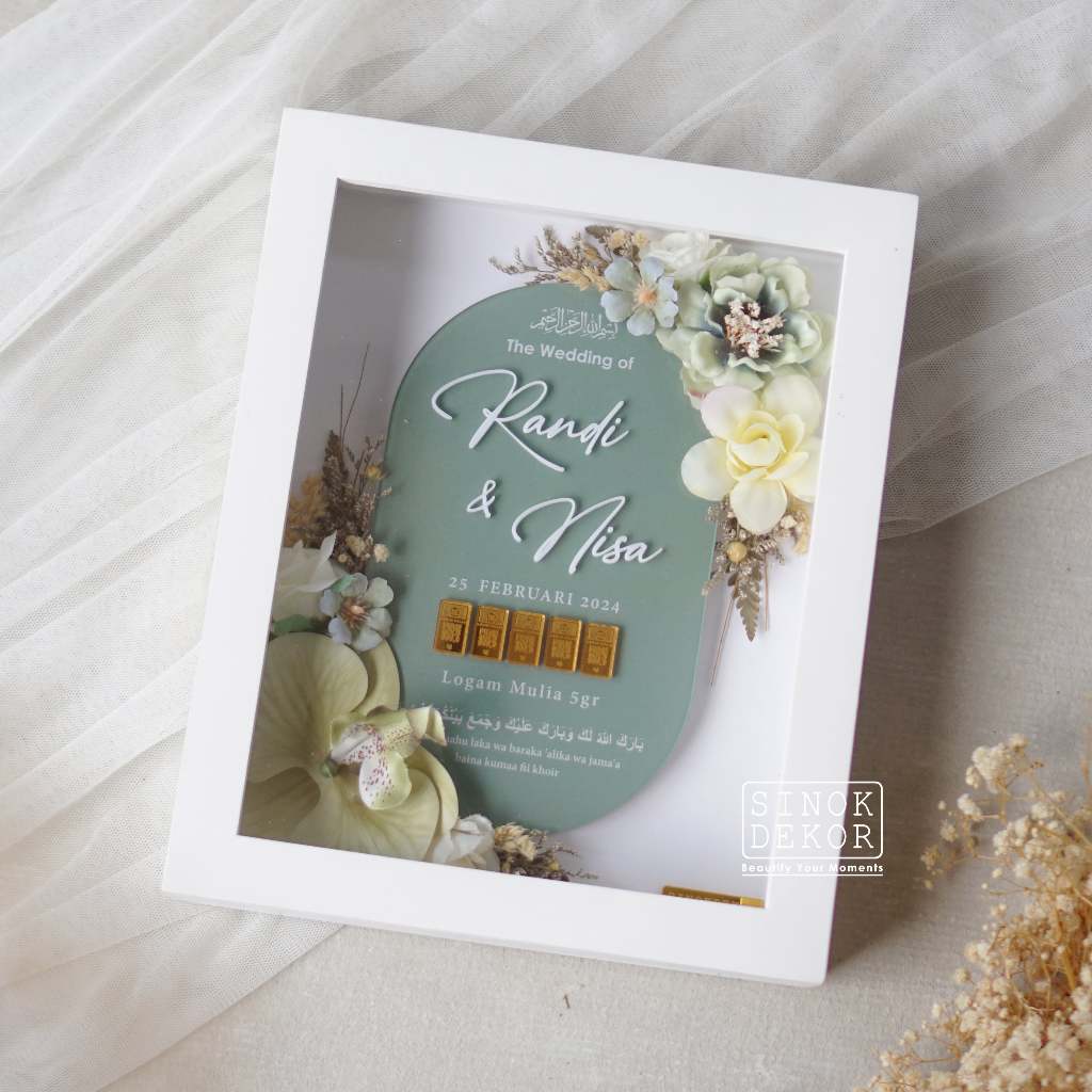 Jual Mahar Pernikahan / Bingkai Mahar Rustic / Mahar Bunga Kering ...