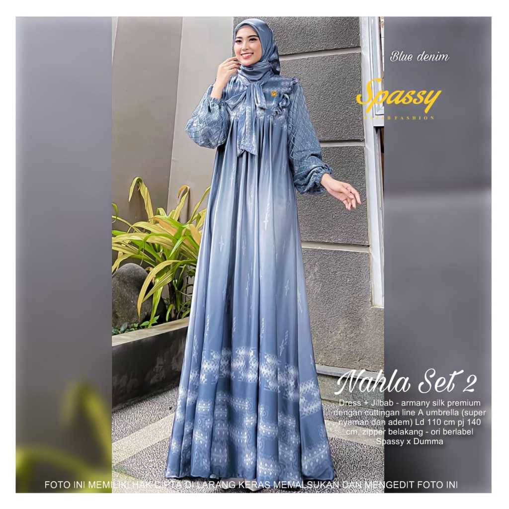 Jual Nahla Set Hijab by Spassy x Dumma / Gamis Maxi Dress Setelan ...