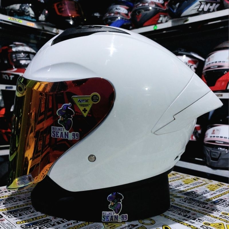 Jual HELM NHK N1 MAX SOLID WHITE GLOSSY VISOR LIGHT SMOKE RHD LENS HALF ...