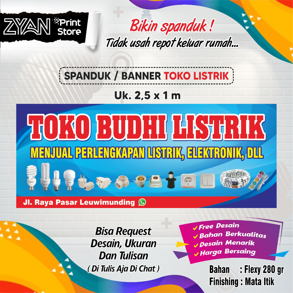 Jual SPANDUK BANNER TOKO LISTRIK | Shopee Indonesia