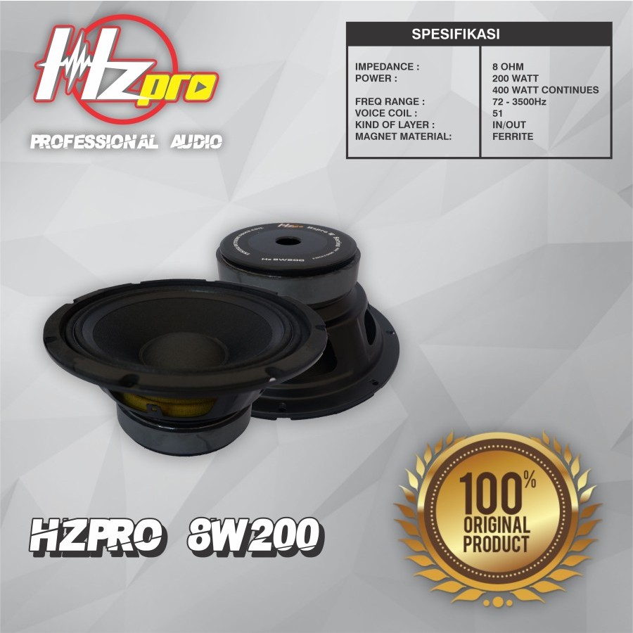 Jual SPEAKER HZPRO 8W200 ORIGINAL HZ PRO 8 INCH SPEAKER | Shopee Indonesia
