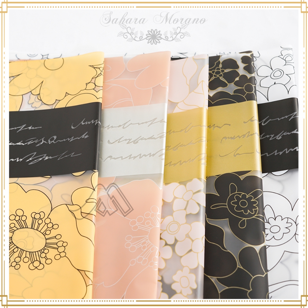 Jual [ 5 PCS ] Flower Wrapping Kertas Bunga Motif Bunga Cellophane ...