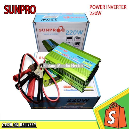 Jual COD Power Inverter Sunpro 220 WATT DC To AC 12V 220V High ...