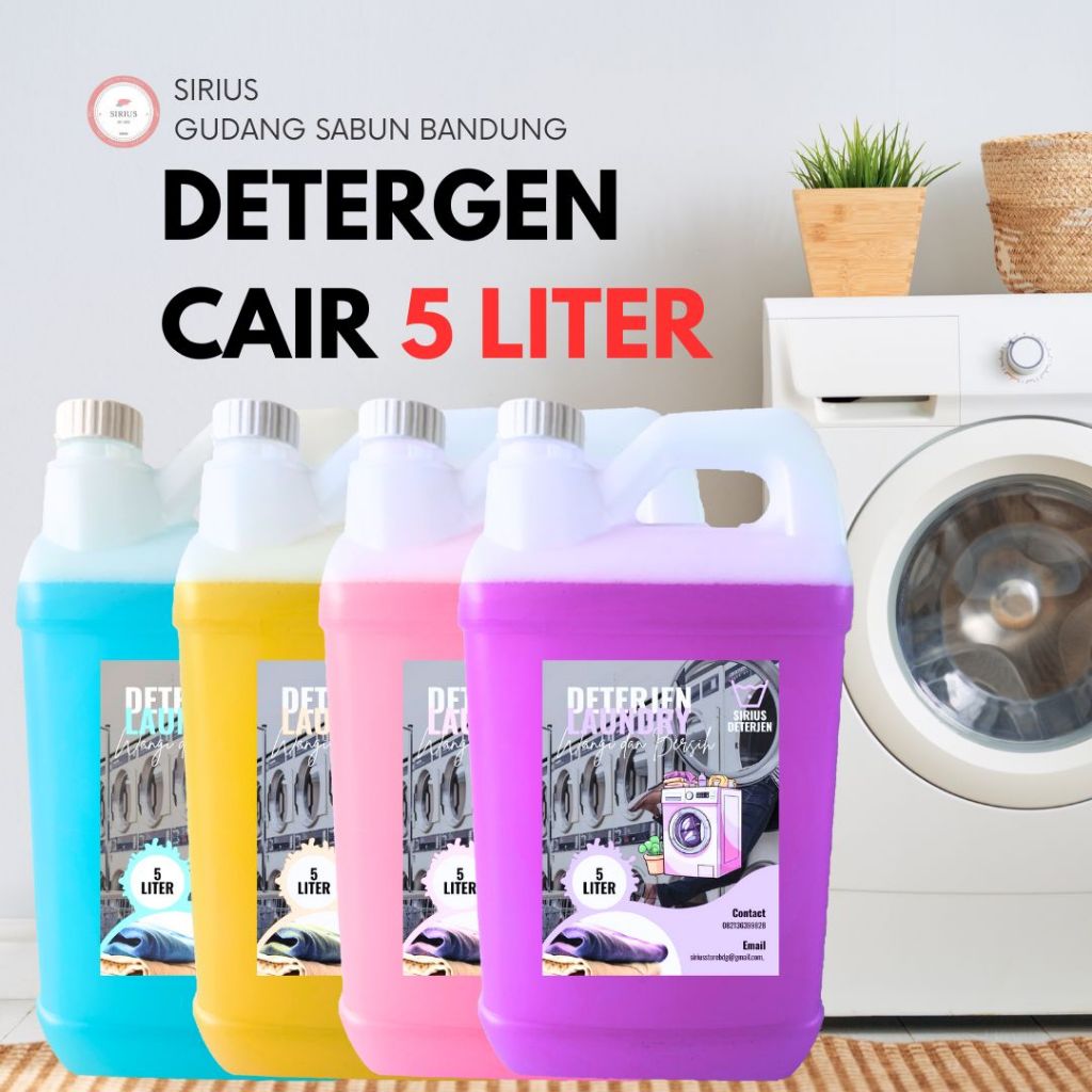 Jual Deterjen Cair Sirius 5 Liter - Detergent Cair, Detergen Laundry - Sabun Cuci Pakaian Baju ...
