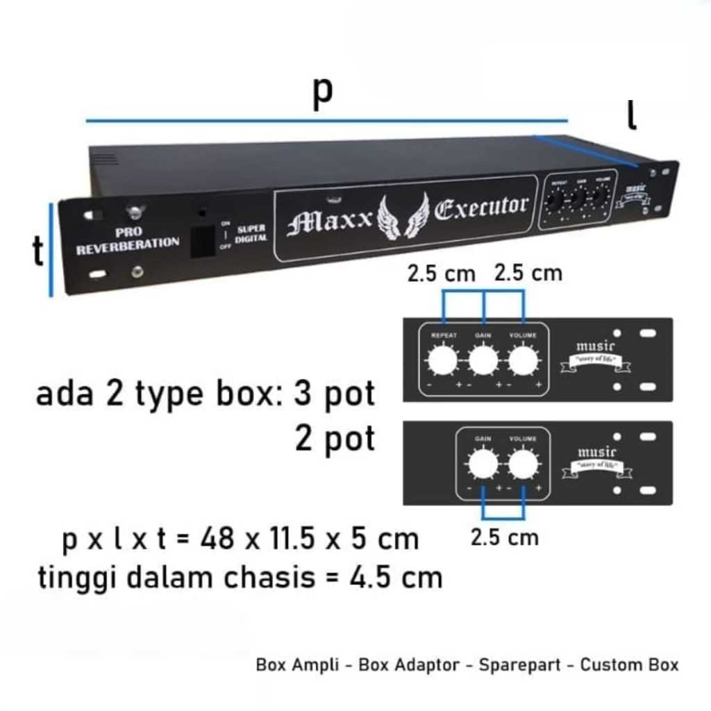 Jual Box Digital ECHO Reverb 3 Potensio Reverbration bahan tebal ...