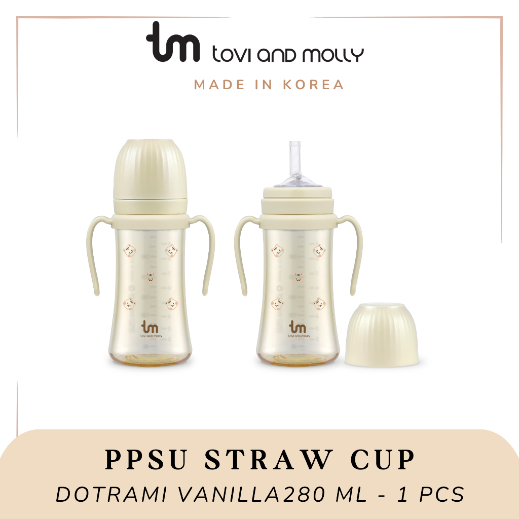 Jual TM Tovi and Molly Straw Cup Rami Vanilla 280 ml PPSU / Tovi&Molly Made in Korea / Baby ...