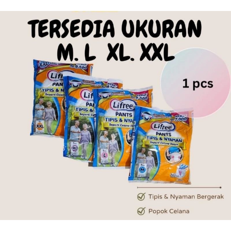 Jual Lifree Pants | Popok Celana Dewasa LIFREE M, L, XL, XXL | Shopee Indonesia