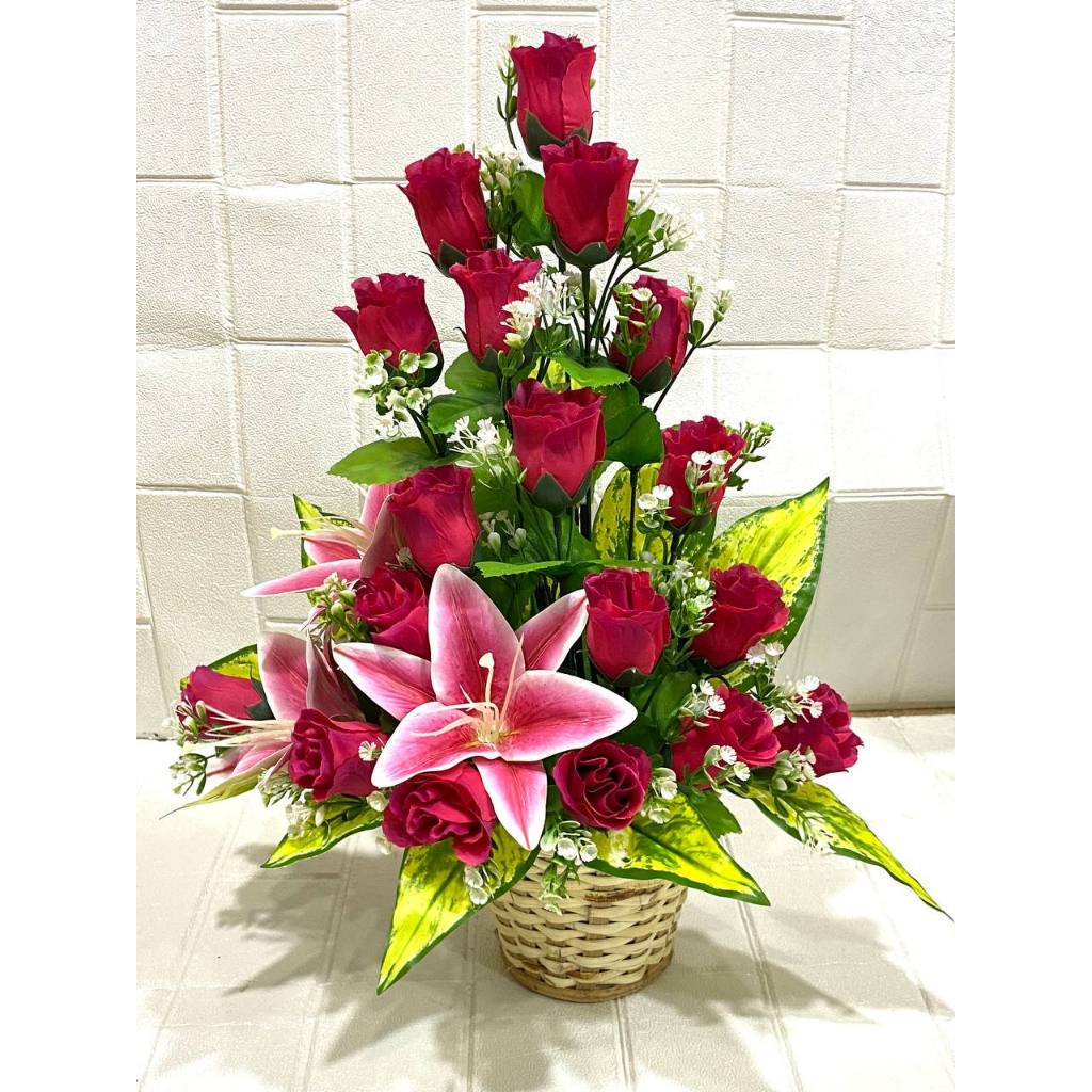 Jual Bunga Meja Lily Latex + Kuncup Pot Bola Bakul | Shopee Indonesia