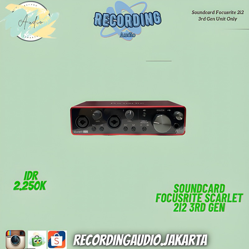 Jual soundcard focusrite 2i2 3rd gen | Shopee Indonesia