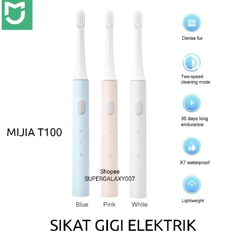 Jual Original Mijia T100 Toothbrush Electric Ultrasonic Sikat gigi elektrik Tahan air ...