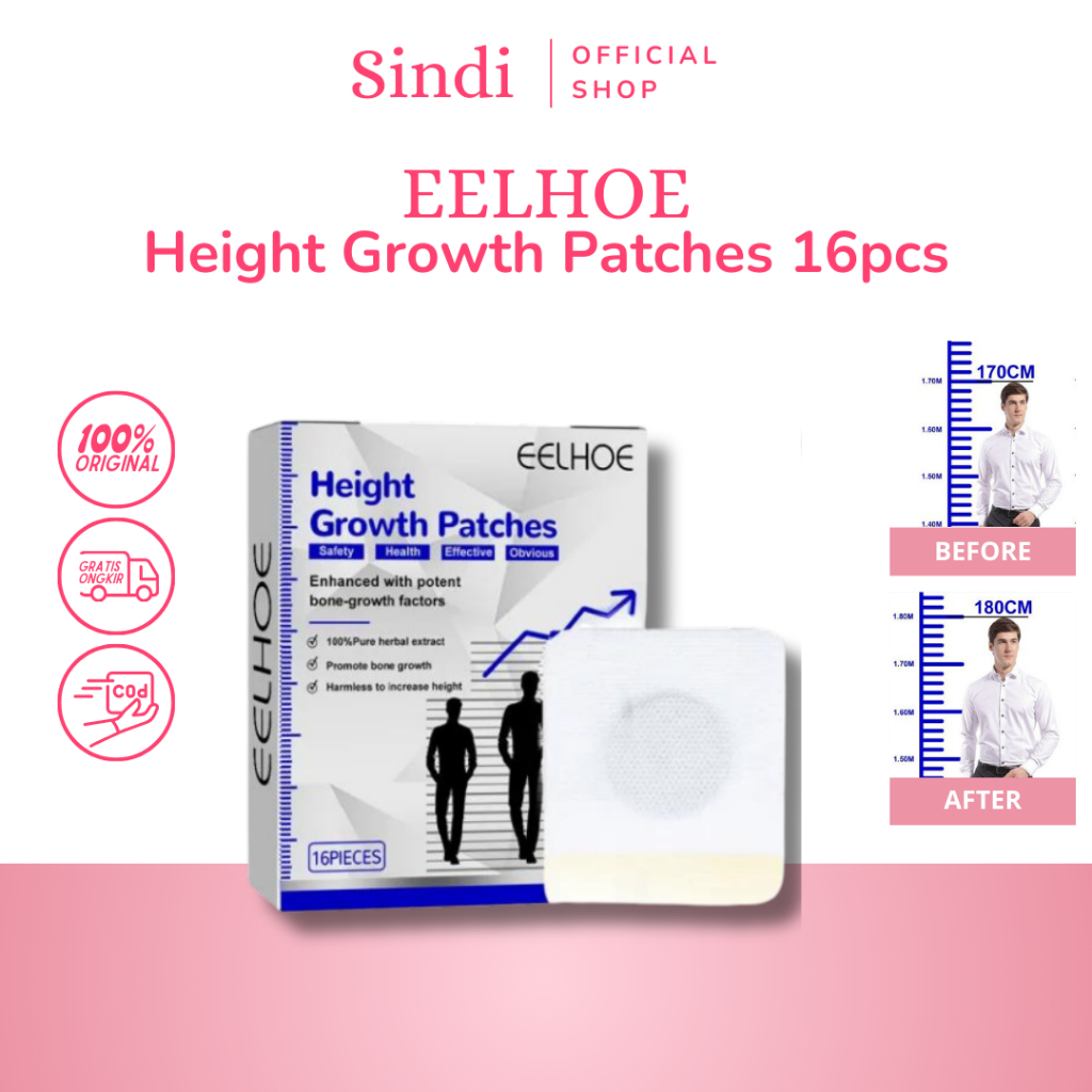Jual EELHOE Height Growth Patches 16pcs Foot Booster Patch Plantar ...