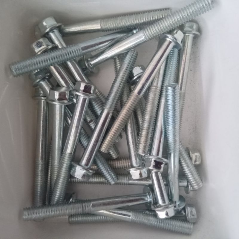Jual Baut Mur Cvt motor M6× 55 Kunci FLANGE bolt blok mesin motor putih | Shopee Indonesia