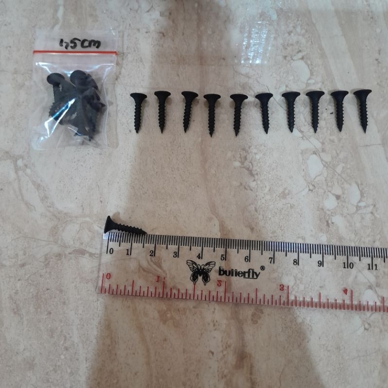 Jual Skrup gypsum skrup drywall skrup hitam 1,5 cm 2,5 cm 3 cm 10 pcs ...