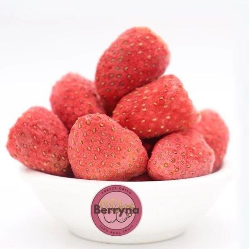 Jual Berryna Preorder 30g Strawberry Freeze dried snack keripik Buah Strawberry sehat cemilan ...