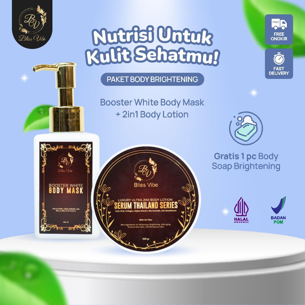 Jual Paket Body Mask Lotion Cream Serum Thailand Masker Pemutih Badan ...