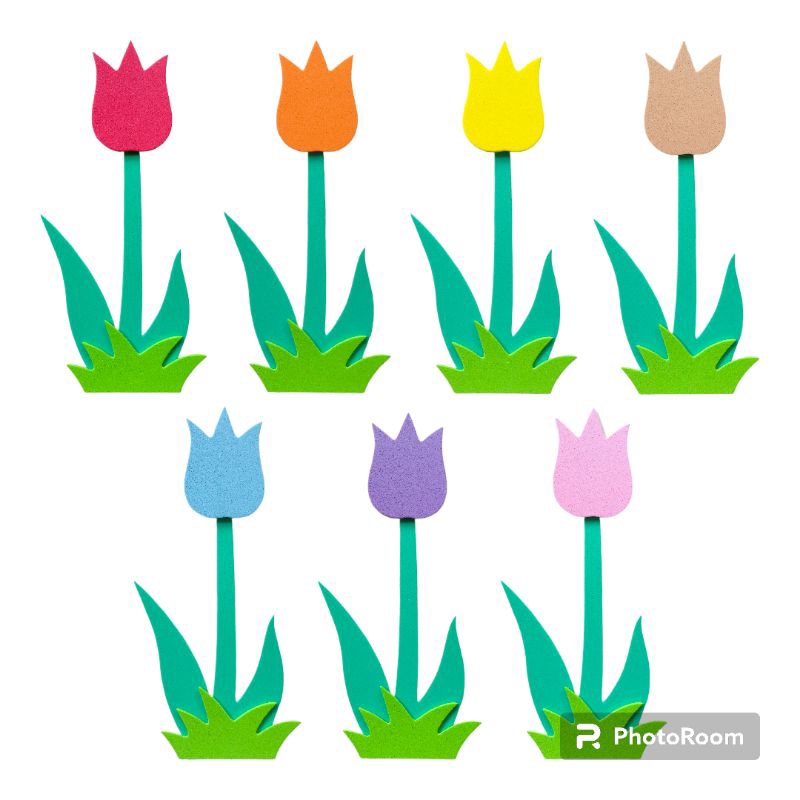 Jual 1 pcs/hiasan bunga tulip/hiasan dinding kelas tk/hiasan dinding ...