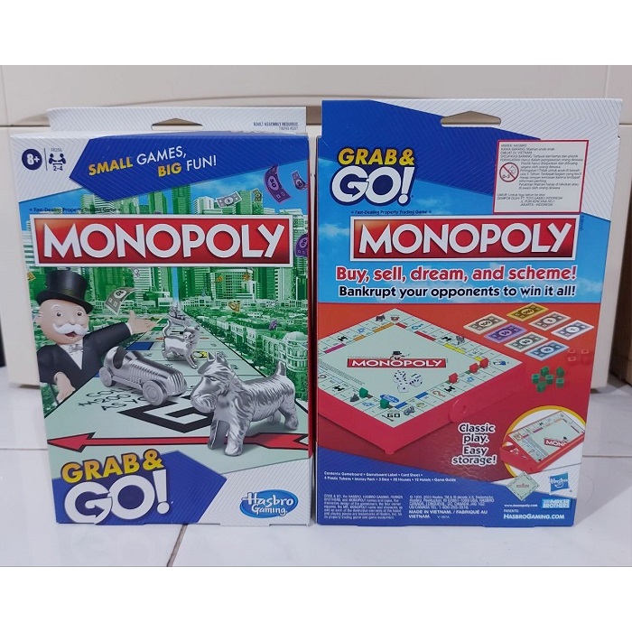 Jual Monopoly Grab & Go ORIGINAL Hasbro Mainan Board Game Family Game ...