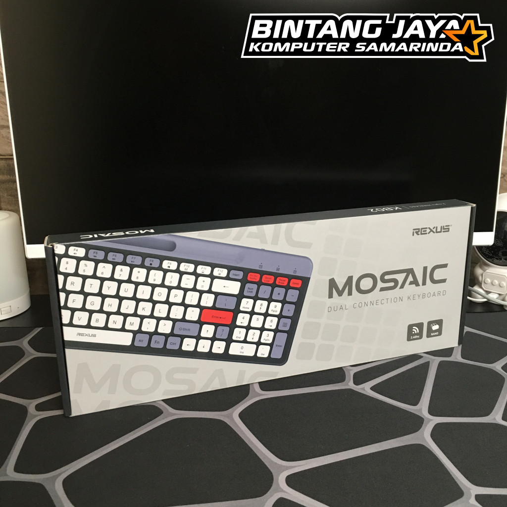 Jual Rexus Mosaic KB02 Dual Connection Wireless Keyboard- GREY | Shopee ...