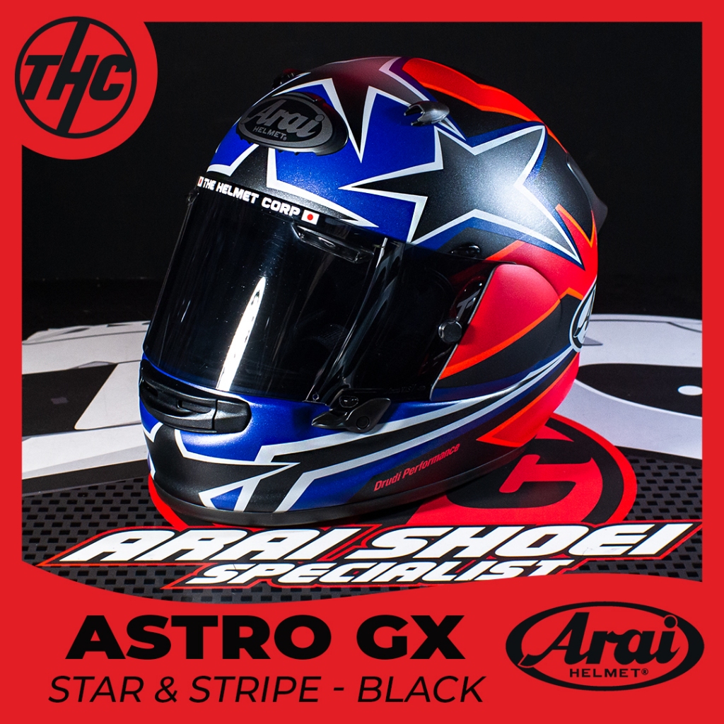 Jual ARAI ASTRO GX STAR STRIPE BLACK FROST | Shopee Indonesia