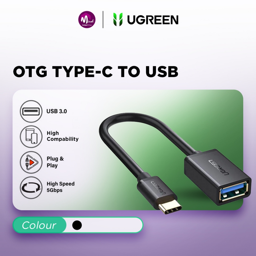 Jual Ugreen OTG Type C To USB 3.0 Adapter Converter 5Gbps | Shopee ...