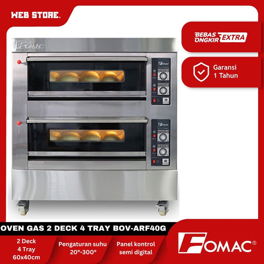 Jual FOMAC Oven Gas Baking Roti 2 Deck 4 Tray Oven Bakery Roti BOV ...