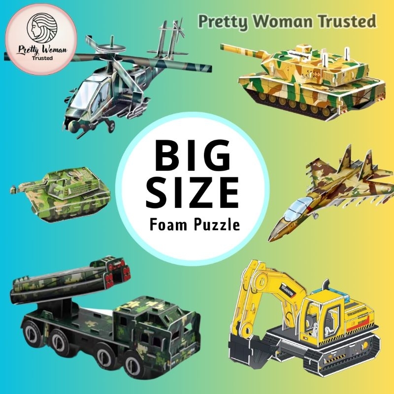 Jual BIG SIZE Puzzle 3D Foam UKURAN BESAR (BIG) Transportasi Kendaraan ...