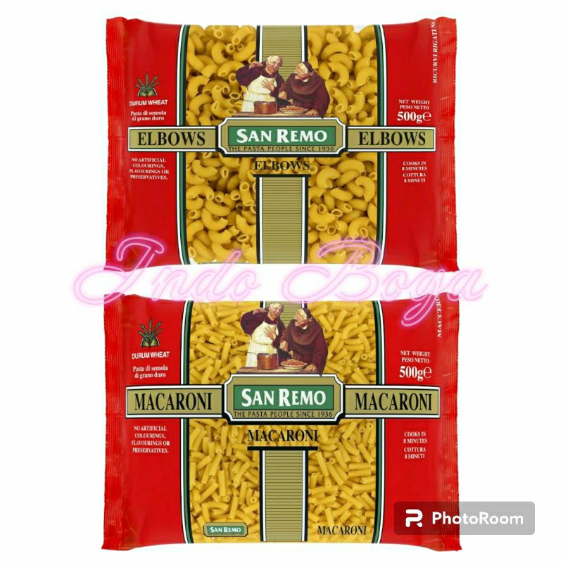 Jual san remo elbow macaroni pasta 500 gram | Shopee Indonesia