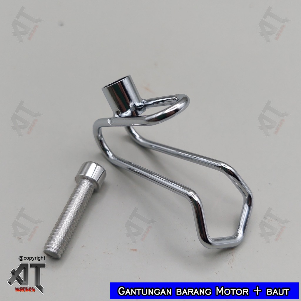 Jual gantungan barang motor kawat chrom bonus baut bisa semua motor ...