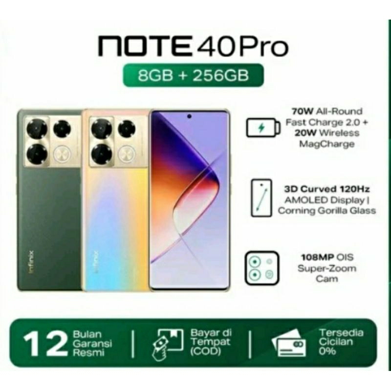 Jual Hp Infinix Note 40 Pro 16/256 Gb Garansi Resmi | Shopee Indonesia