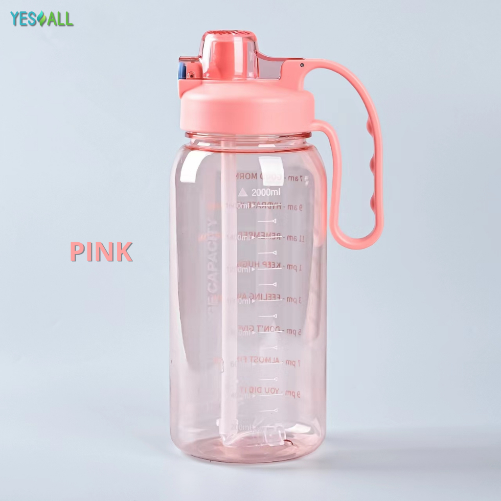 Jual YESALL 2000ml Botol Minum Transparan - Water Bottle Air Olahraga ...