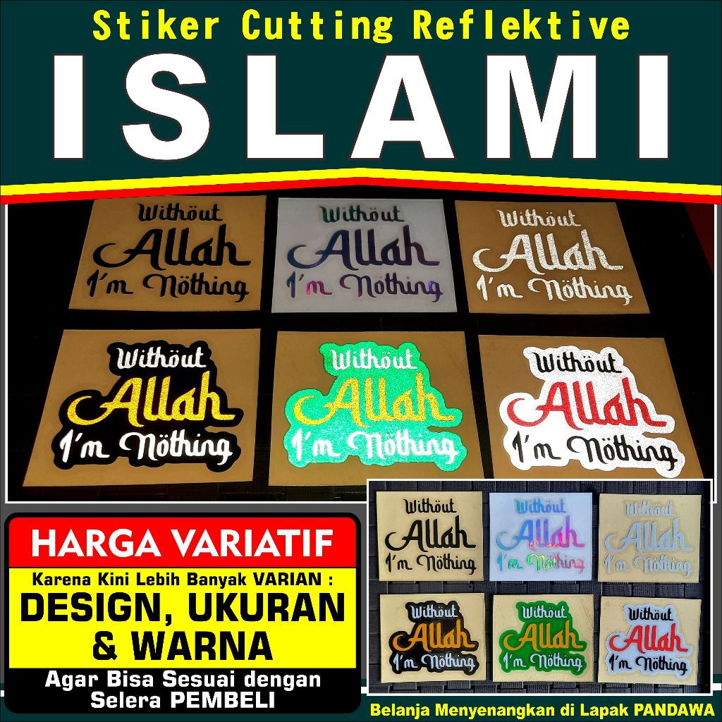 Jual Stiker Cutting Reflektive : " ISLAMI " | Shopee Indonesia