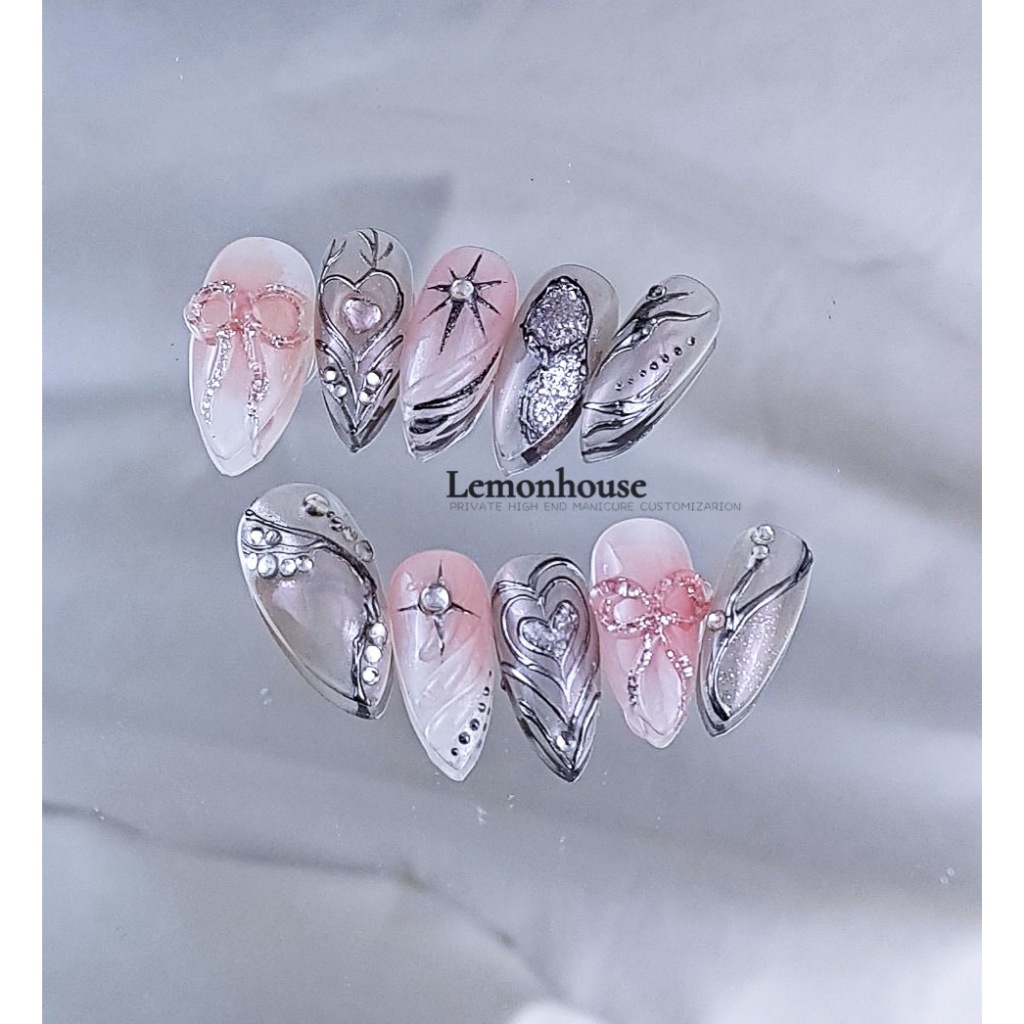 Jual Lemonhouse Bow YK2 handmade fakenails (STILLETO S ) | Shopee Indonesia