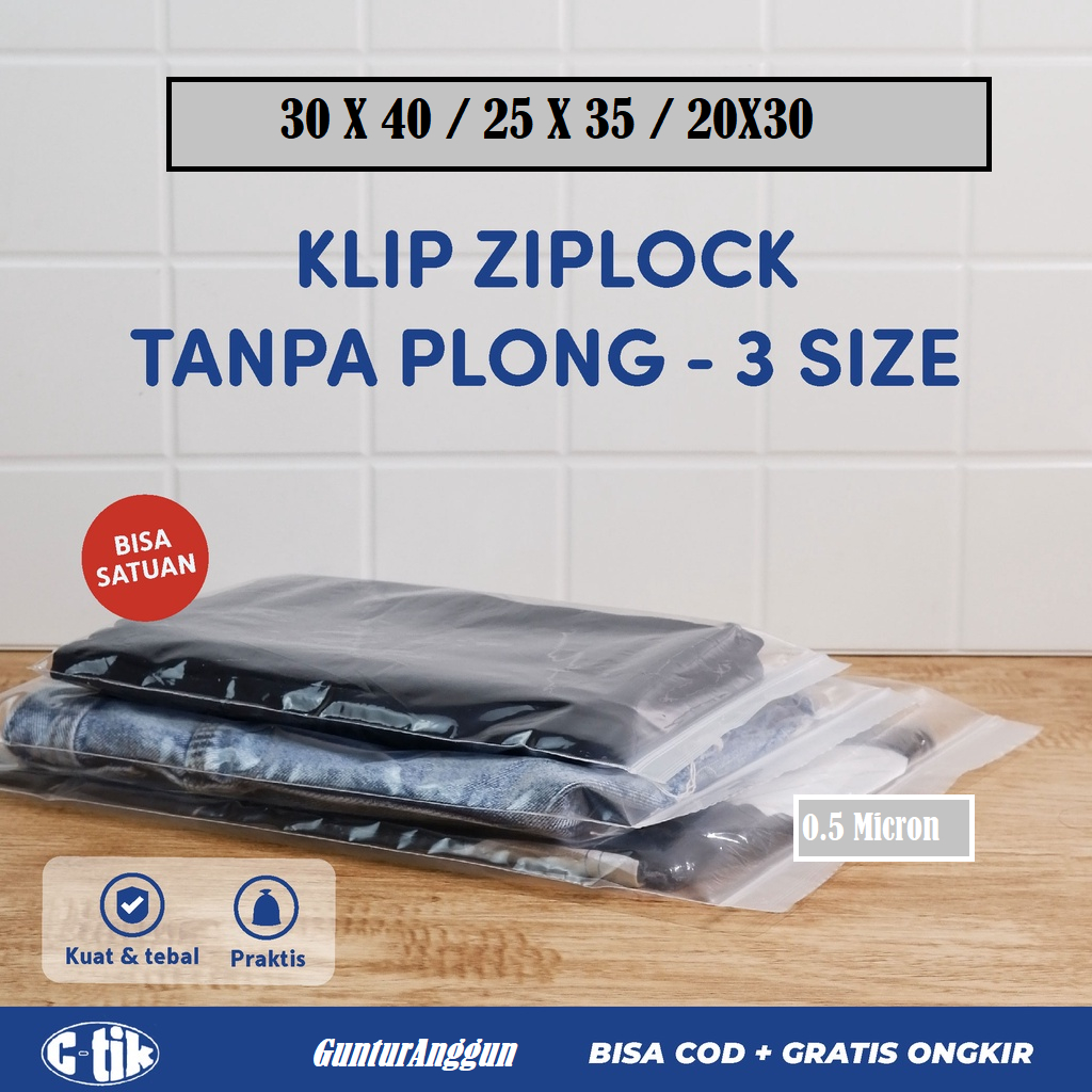 Jual Plastik Klip Packaging Fashion Tebal Bening Transparan [ Uk 20x30 ...