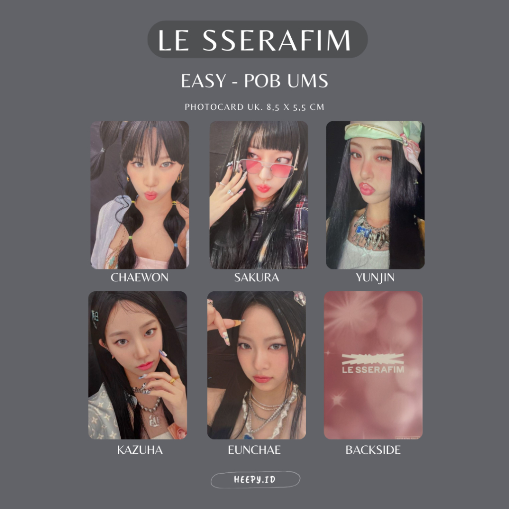 Jual REPLIKA UNOFFICIAL PHOTOCARD LE SSERAFIM EASY PREORDER BENEFIT ...