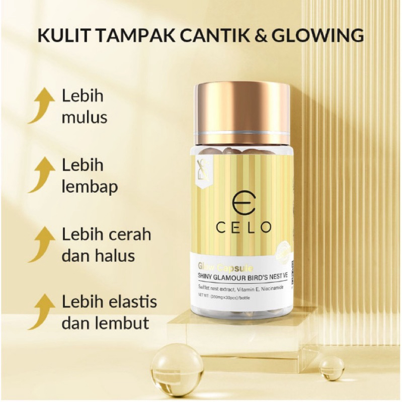 Jual Celo Glow Capsule Bird Nest Shiny Glamour Extract Vit E ...