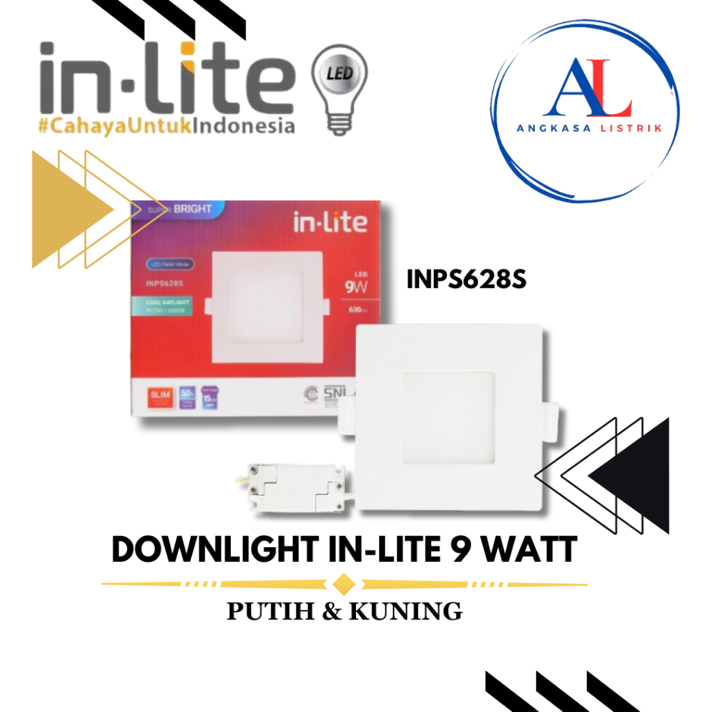 Jual LAMPU DOWNLIGHT /LAMPU PLAFON LED PANEL INLITE 9 WATT KOTAK ...
