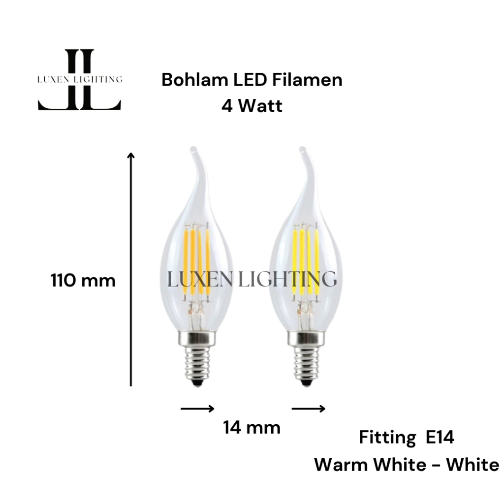 Jual Lampu Bohlam Led Filamen Candle Lilin Ulir e14 4 watt | Shopee ...