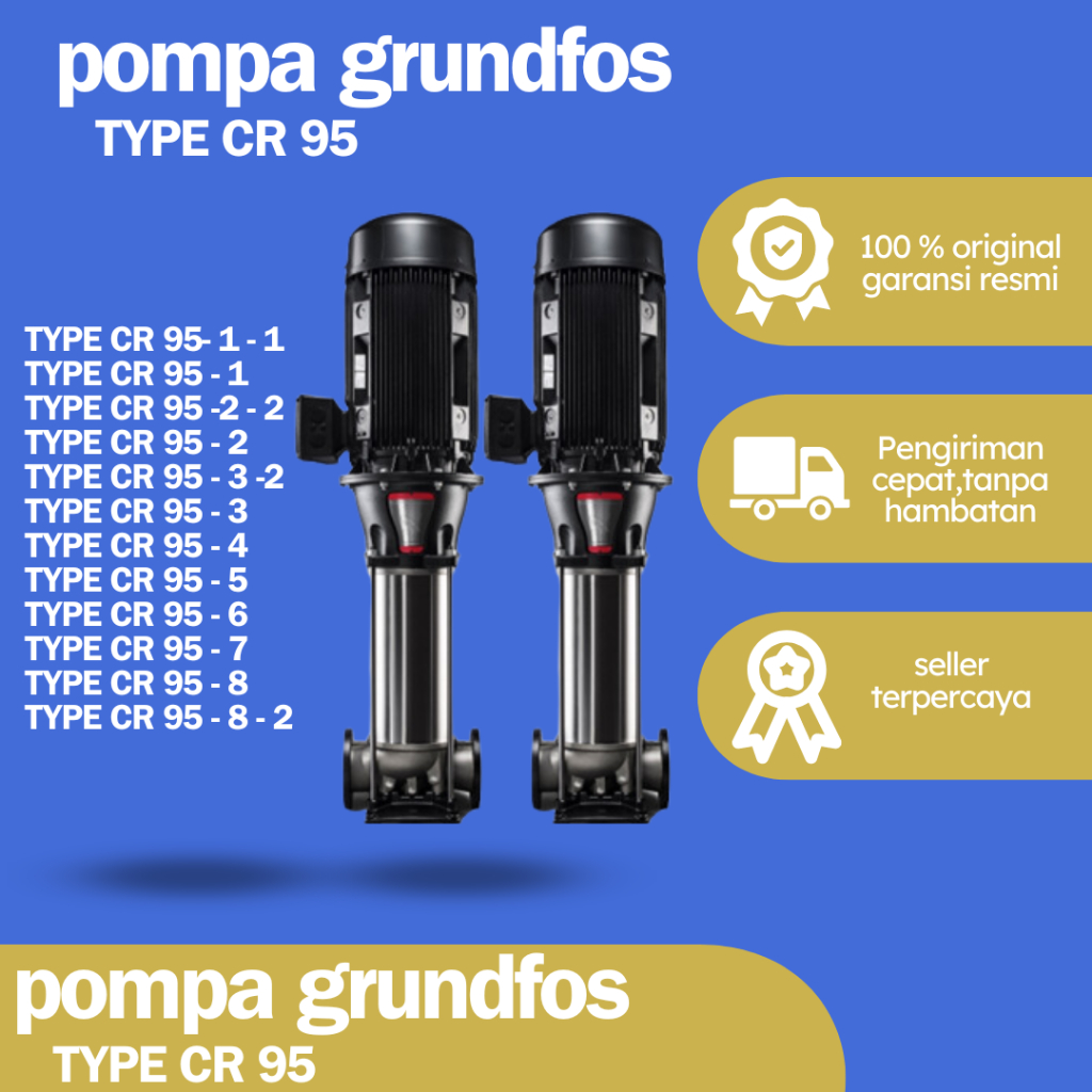 Jual Pompa Grundfos CR 95 Vertical Multistage Pump, Transfer Pump ...