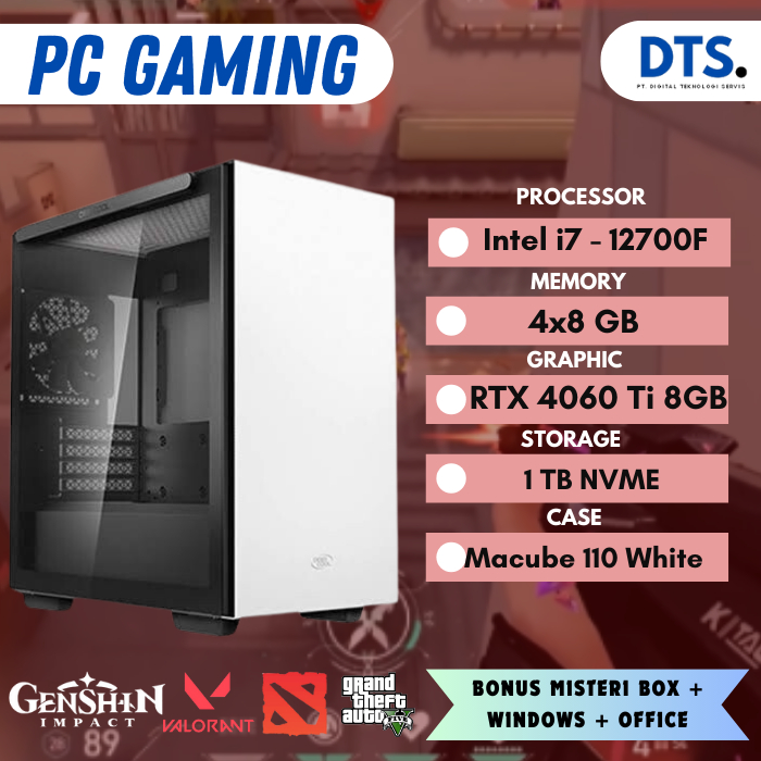 Jual PC Gaming | Intel i7 12700F | RTX 4060 Ti | 1 TB NVME ...