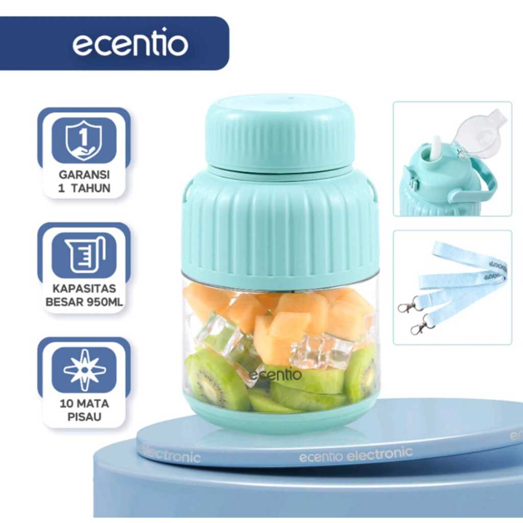 Jual ECENTIO Blender Portable 380ML 8 Mata Pisau USB charging Mini juicer portable hijau/blender ...